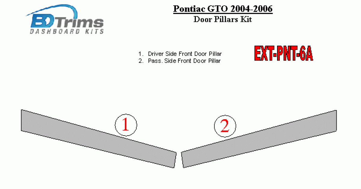 Pontiac GTO 2004-2006 Exterior Door Pillars