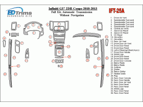 LHD Dash Trim Kits For Infiniti G37 Coupe 2010 2013